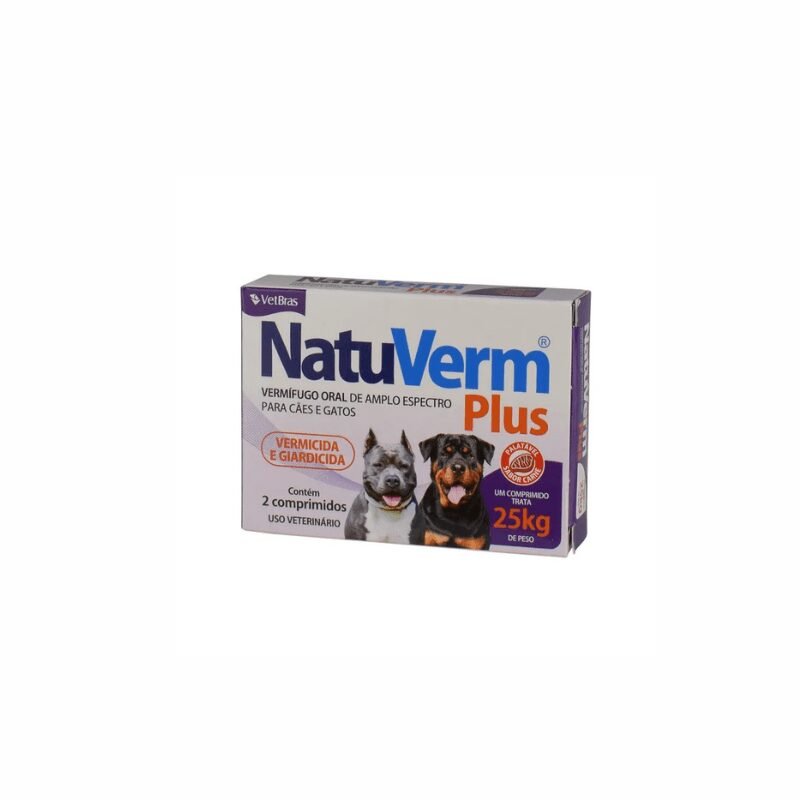 Natu Vermífugo Plus Comprimidos 25kg - GamaPets®